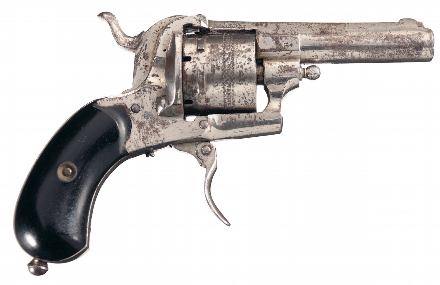 New English Patent Pinfire Revolver with Rare Fitted Pipe Case