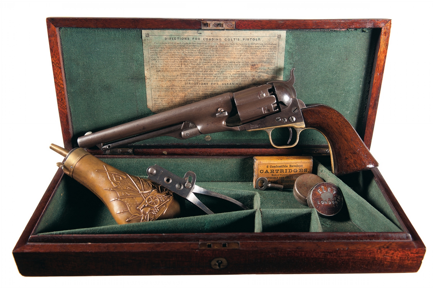 Custom Cased Colt Model 1860 Army Revolver with Fluted Cylinder