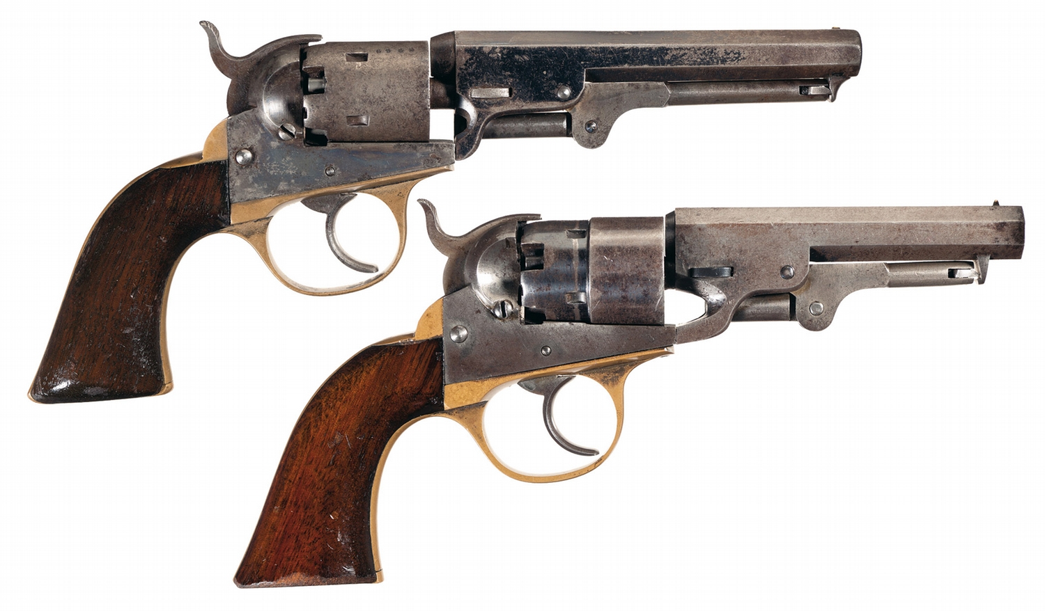 Two Cooper Double Action Percussion Revolvers -A) Cooper Pocket Model ...