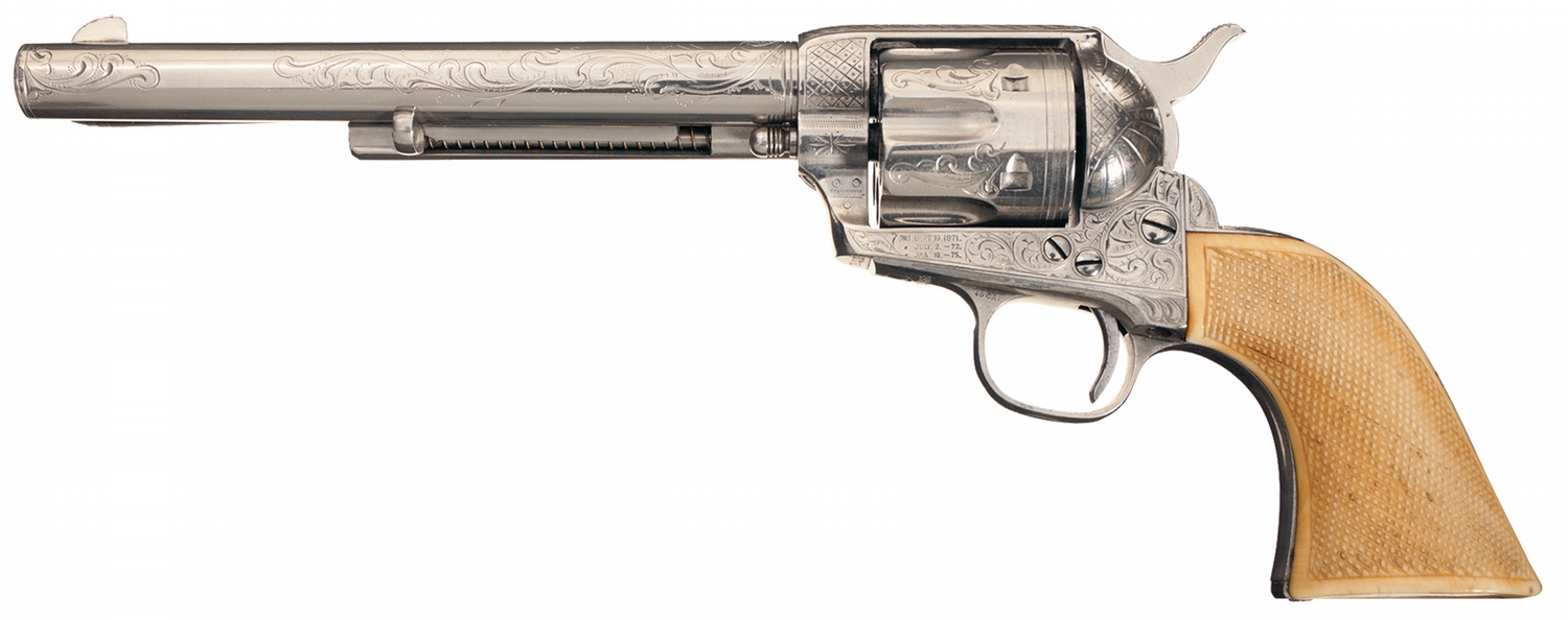 Cased Custom Engraved Black Powder Frame Colt Single Action Army ...