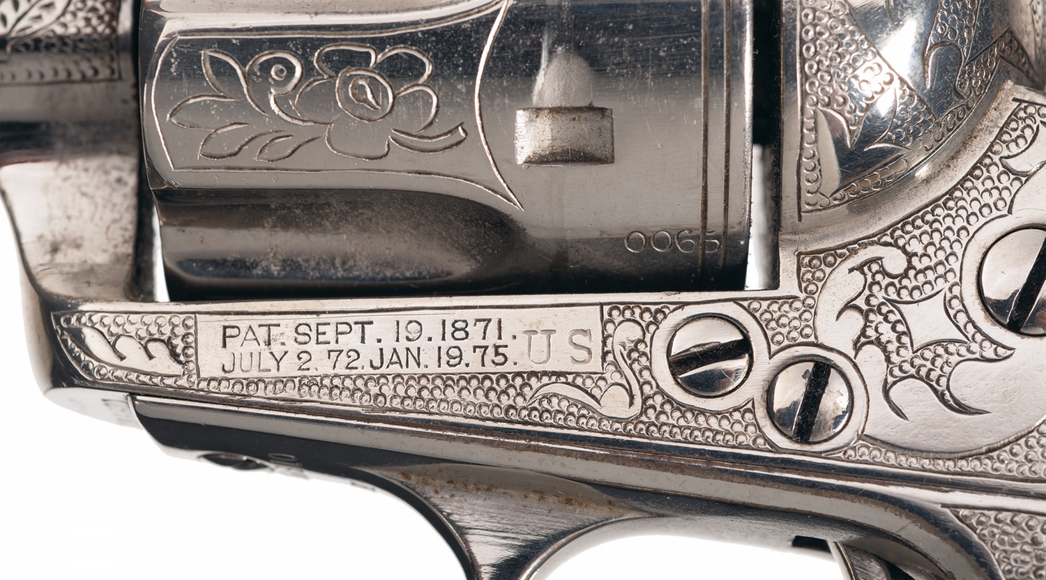 Custom Engraved U.S. Colt Single Action Army Revolver with Factory Letter