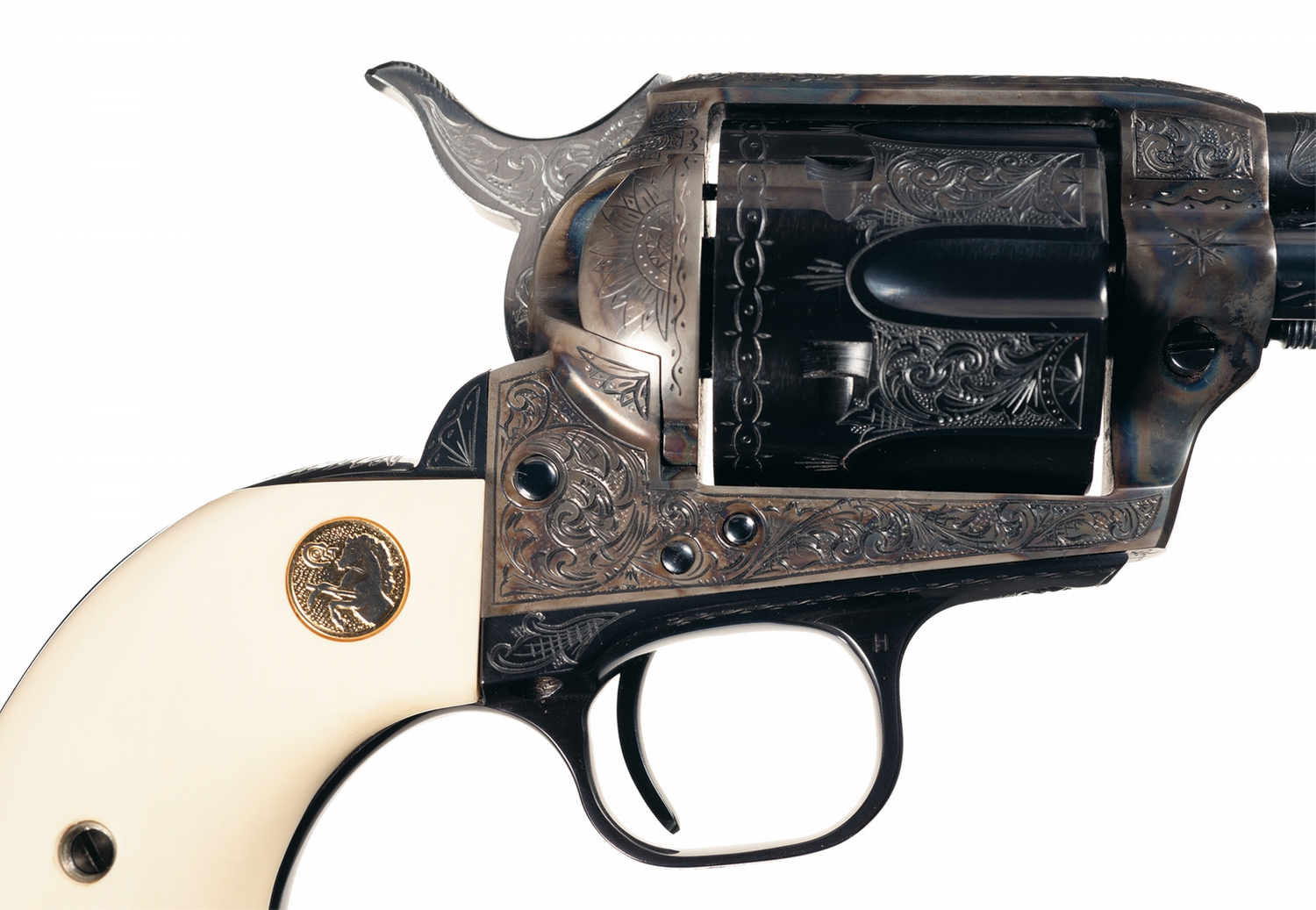 Custom Engraved Colt Third Generation Single Action Army Revolver with Box