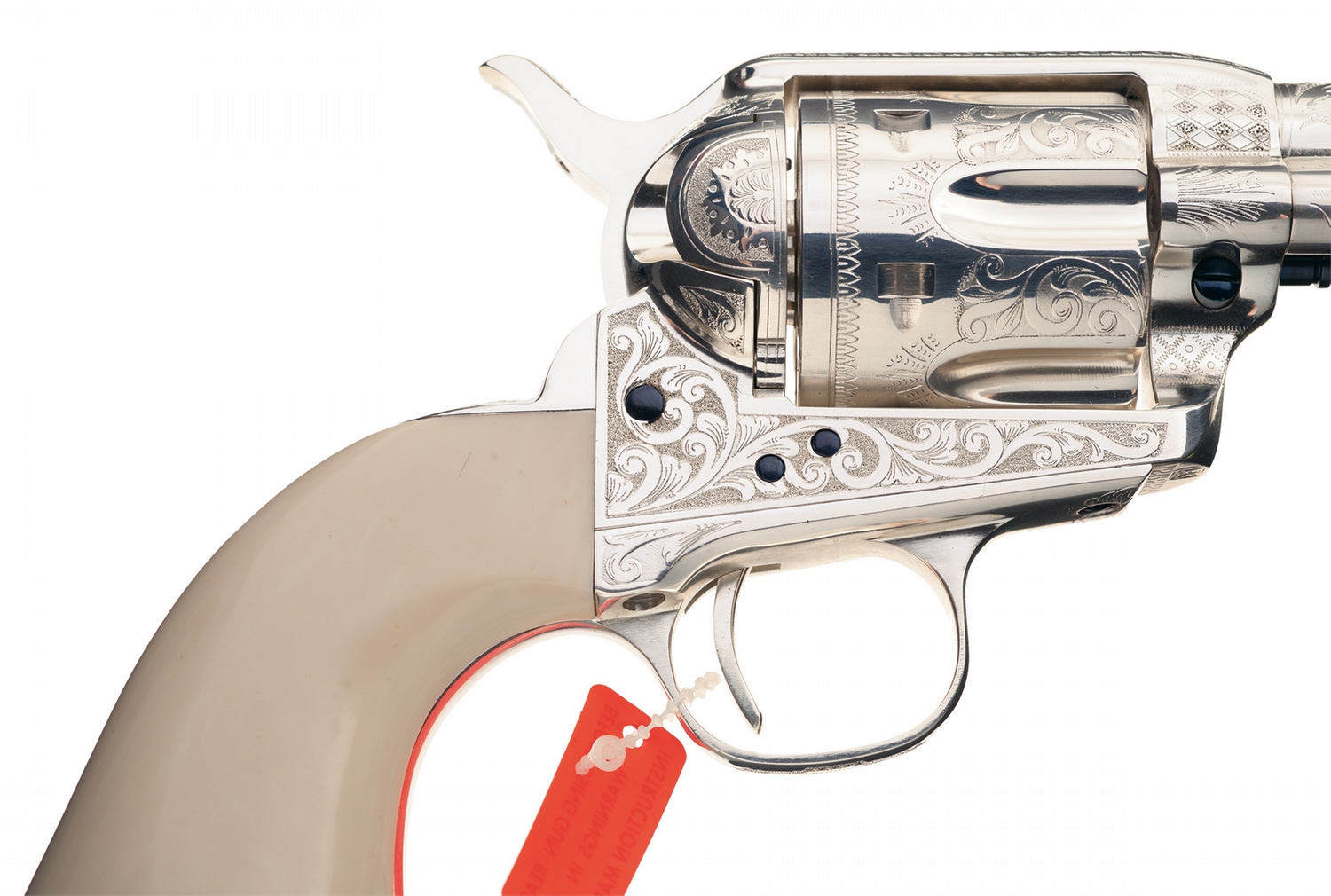 Engraved Cimarron Frontier Six Shooter Single Action Revolver with Case ...