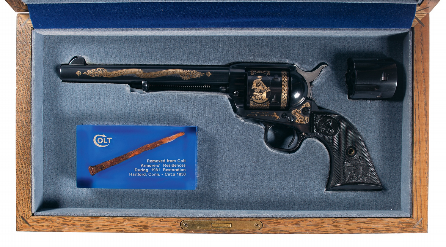 Cased Gold Etched Colonel Colt Limited Edition Single Action Army ...