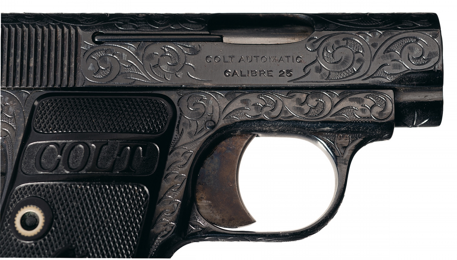 Engraved Colt Model 1908 Hammerless Pocket Pistol with Box