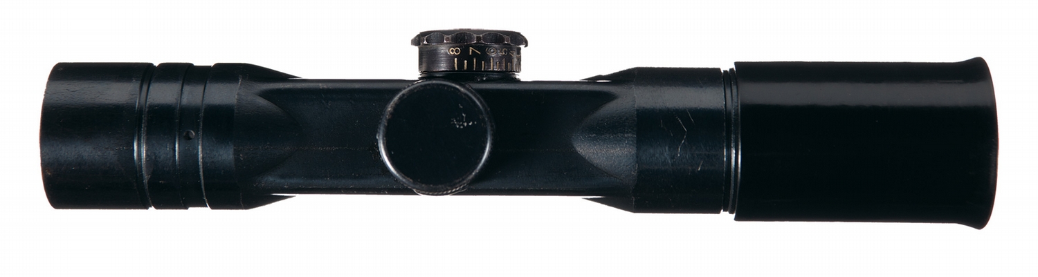 WWII German ZF4 Sniper Scope with Unique Experimental Bakelite Rainshield