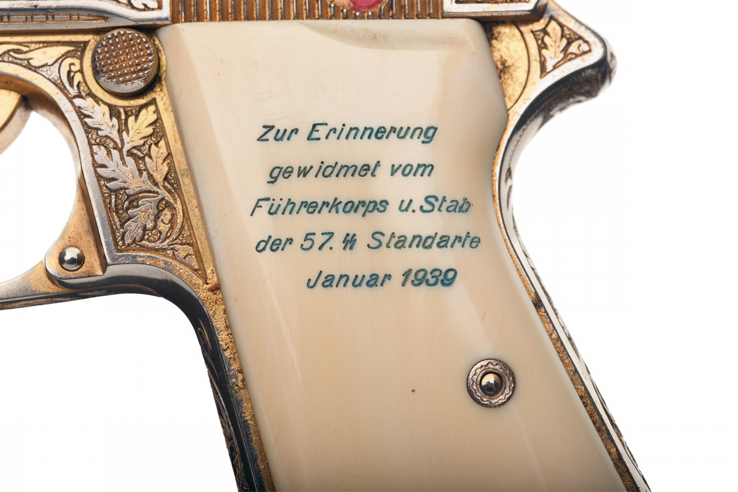 Exceptional Cased WWII Walther Factory Engraved, Deluxe Gold Plated ...