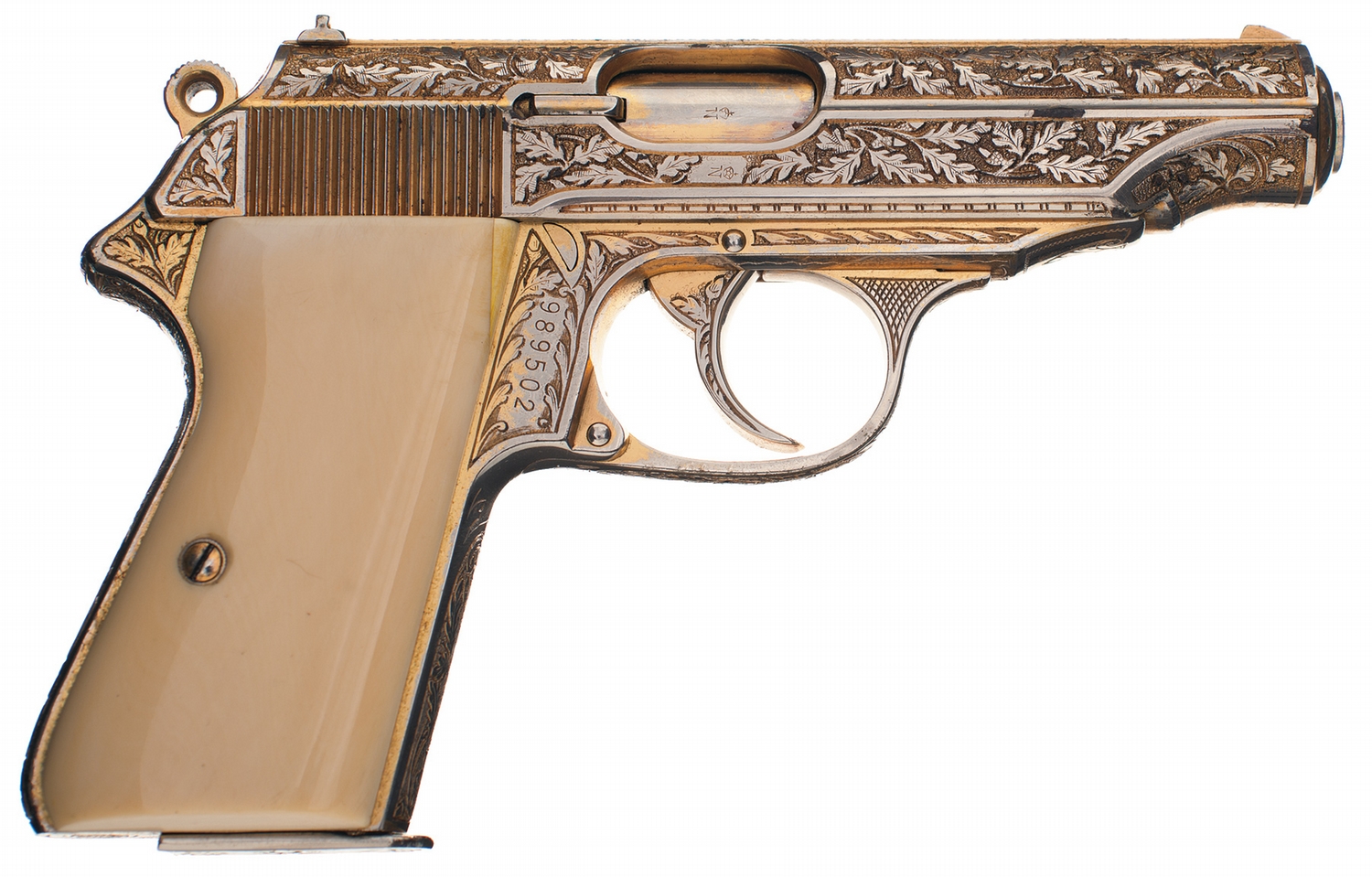 Exceptional Cased WWII Walther Factory Engraved, Deluxe Gold Plated ...