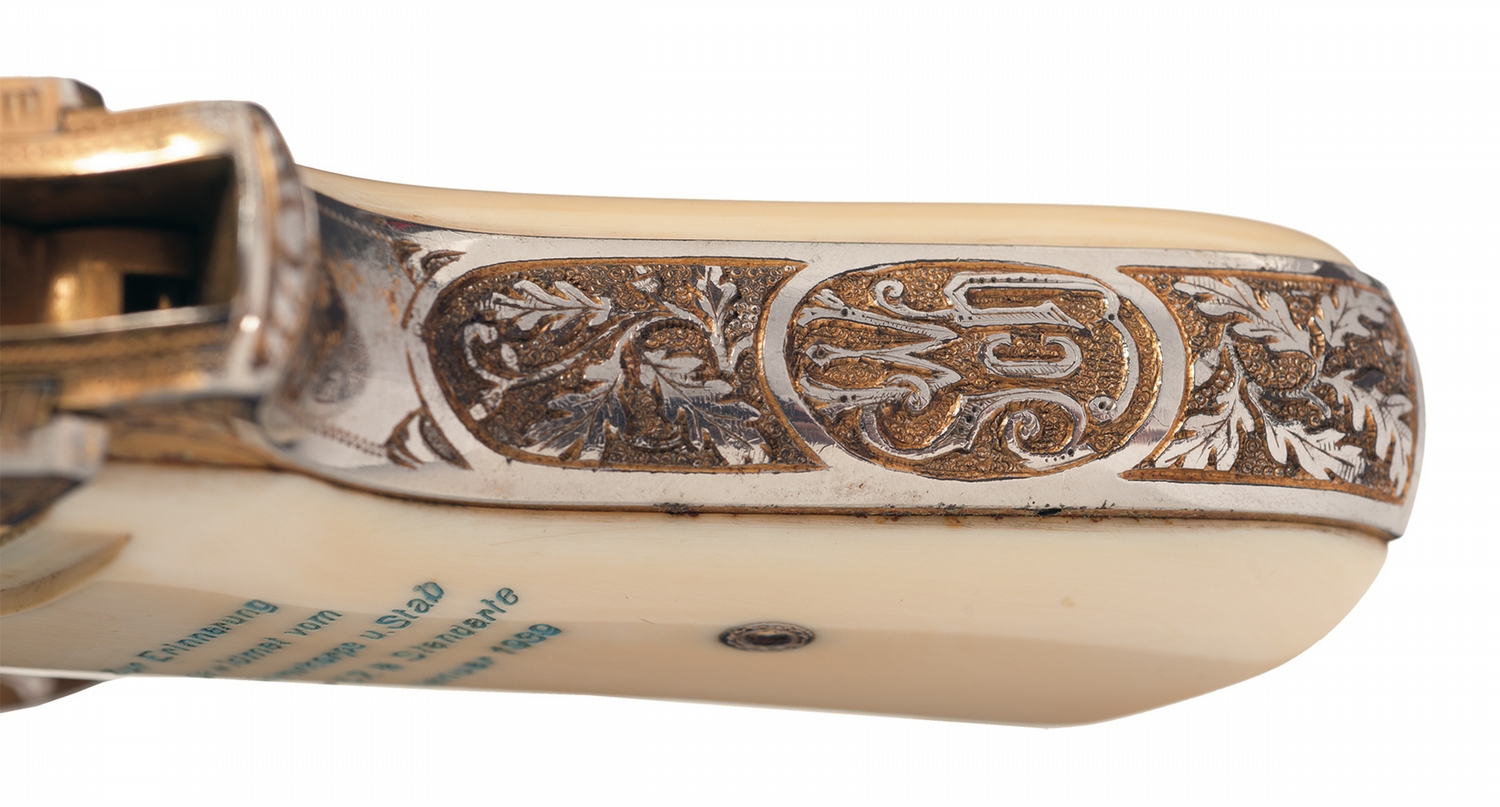 Exceptional Cased WWII Walther Factory Engraved, Deluxe Gold Plated ...