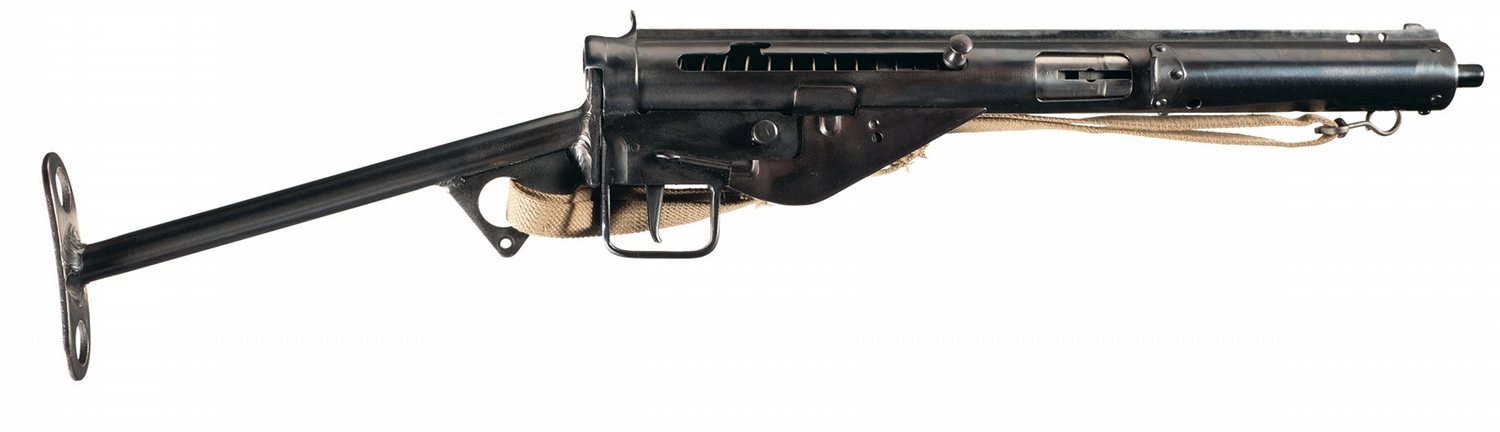 Fully Transferrable English Mark III Sten Sub-Machine Gun with Sling
