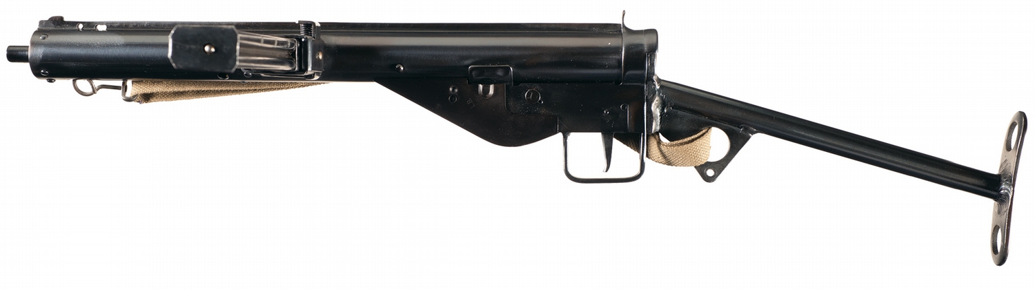 Fully Transferrable English Mark III Sten Sub-Machine Gun with Sling