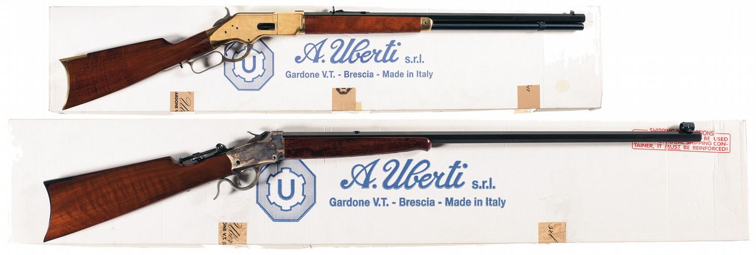 Two Uberti Lever Action Rifles -A) Uberti Model 1866 Lever Action Rifle ...
