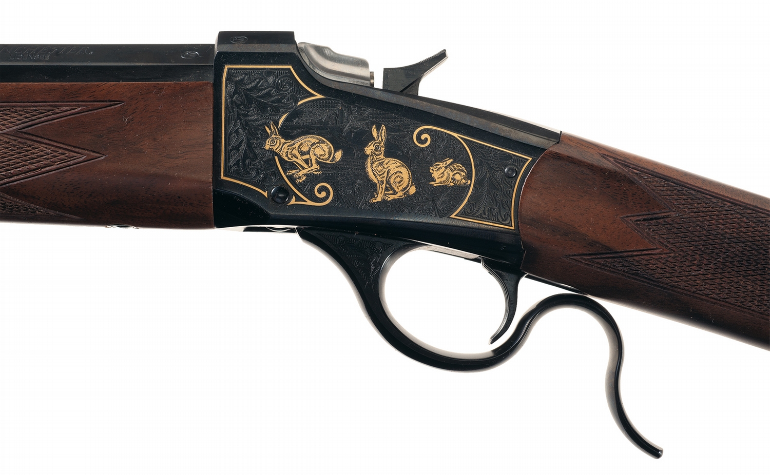 Engraved Winchester High Grade Model 1885 Low Wall Rifle with Box