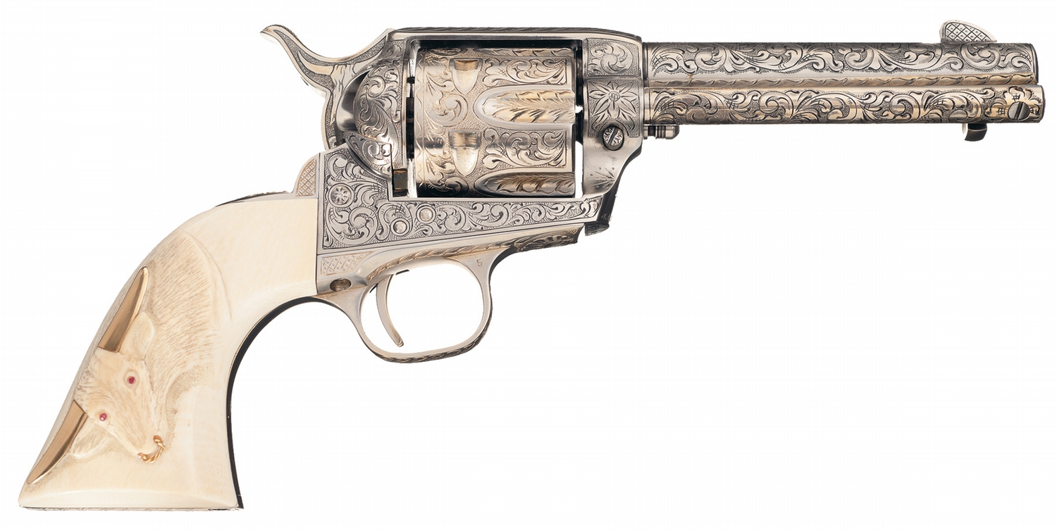 John Adams Custom Engraved Colt Single Action Army Revolver with Box ...
