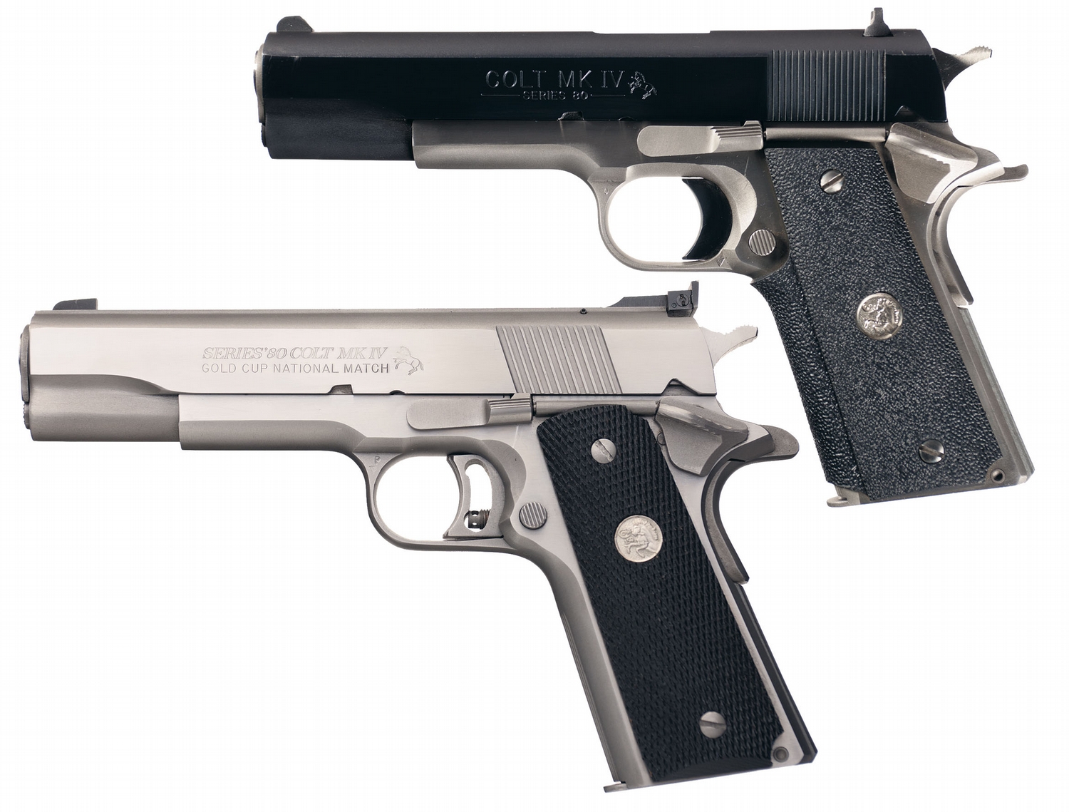 Two Colt Semi-Automatic Pistols -A) Colt MK IV Series 80 Combat Elite ...