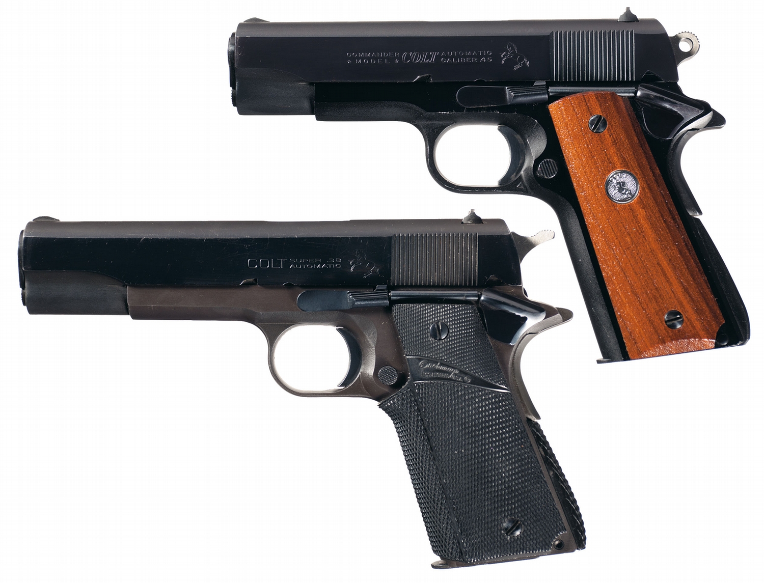 Two Colt Semi-Automatic Pistols -A) Colt Commander Model Semi-Automatic ...