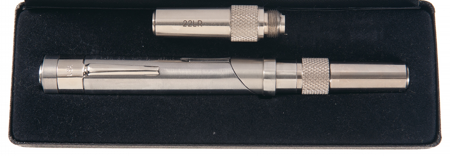 Cased Stinger Manufacturing .22 Caliber Pen Pistol with Extra Barrel