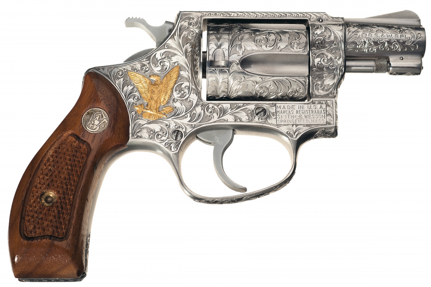 Outstanding Engraved Gold Inlaid Smith & Wesson Model 60 Double Action ...