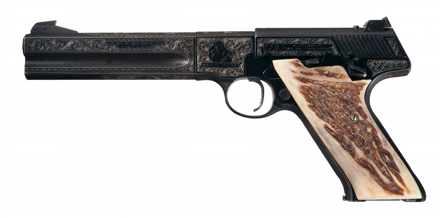 Custom Engraved Colt Second Series Woodsman Match Target Semi-Automatic ...