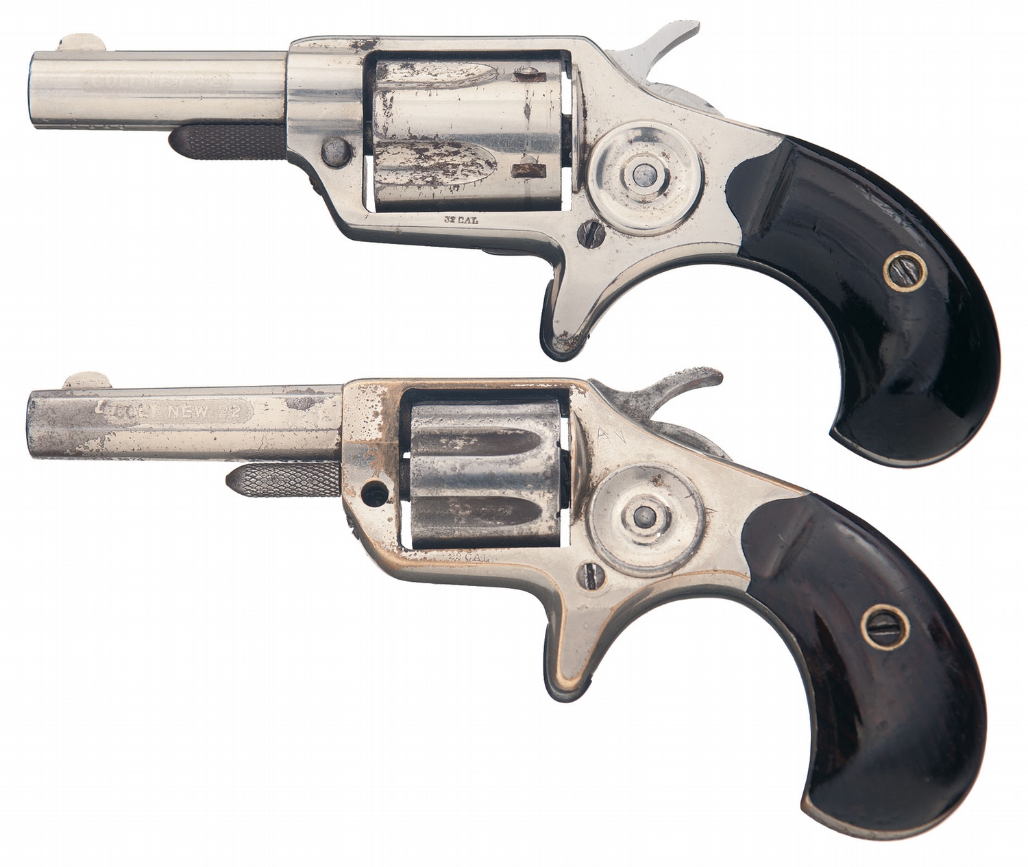 Two Colt New Line Revolvers -A) Colt New Line 32 Caliber Etched Panel ...