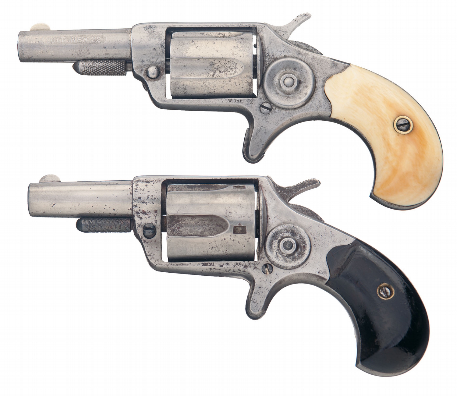 Two Colt New Line Revolvers -A) Colt New Line 32 Caliber Etched Panel ...