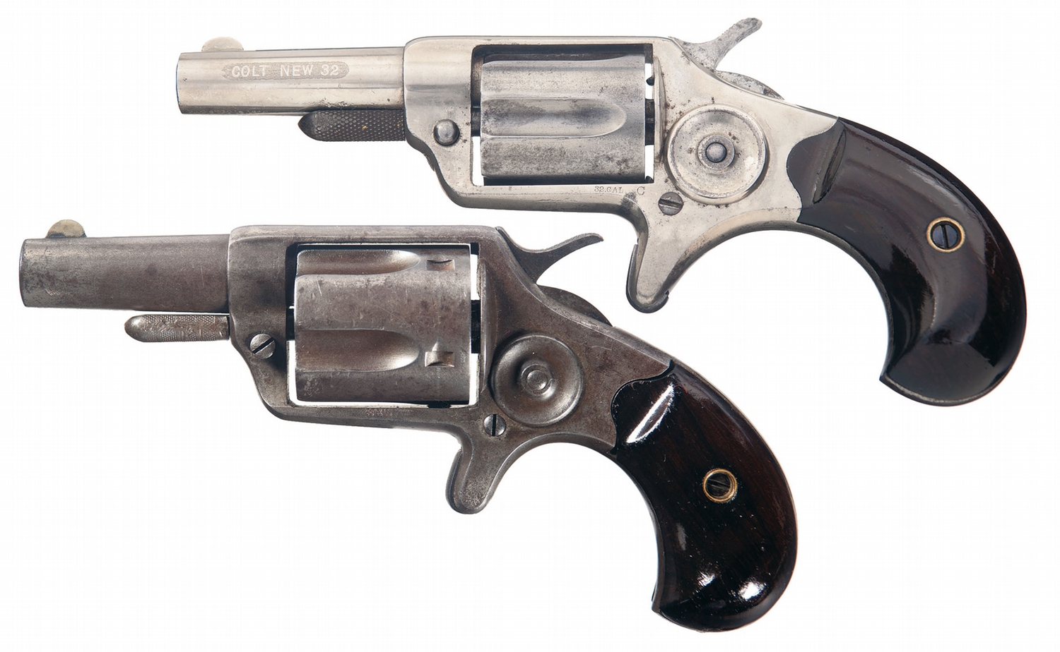 Two Colt New Line Revolvers -A) Colt New Line 32 Caliber Etched Panel ...