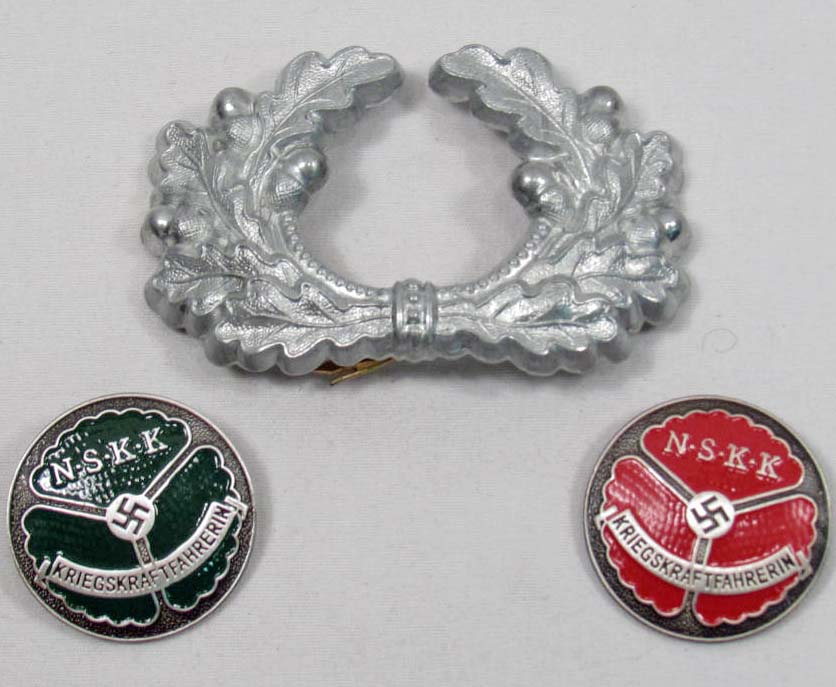 LOT OF 2 GERMAN NAZI NSKK MOTORCYCLE BADGES