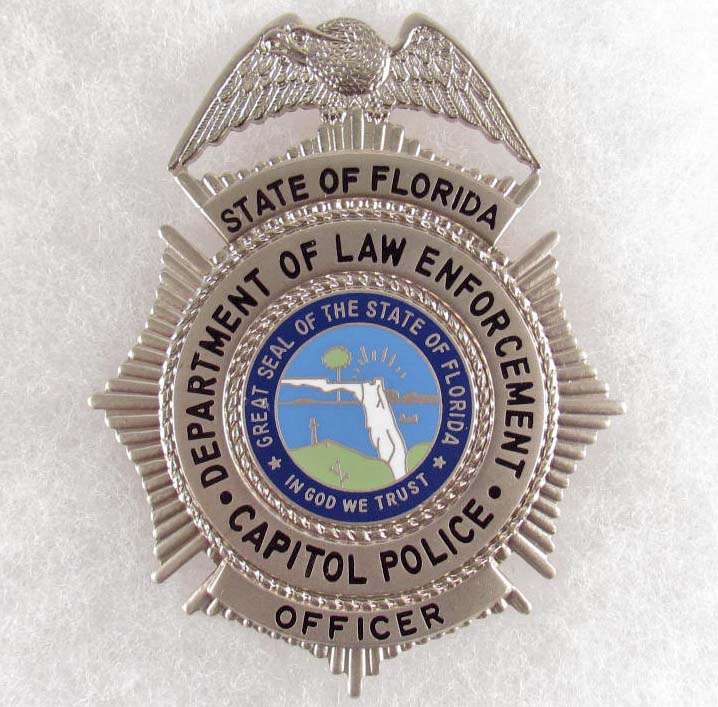 DEPARTMENT OF LAW ENFORCEMENT STATE OF FLORIDA CAPITAL POLICE LAW BADGE