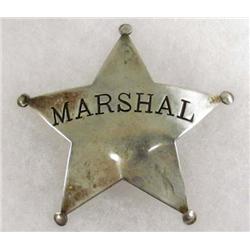 OLD WEST COWBOY ERA MARSHAL LAW BADGE