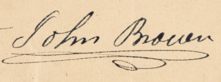 Abolitionist JOHN BROWN, Autograph Letter Signed