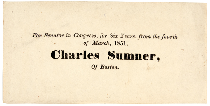 CHARLES SUMNER, 1859 Autograph Letter Signed