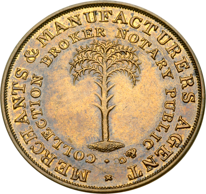 1846, Slave Auctioneer Token, W. Wilbur