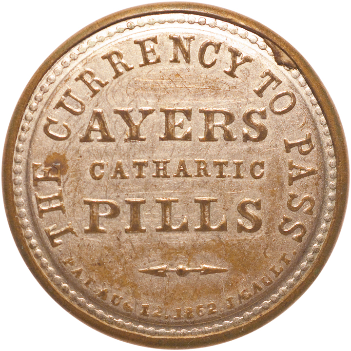 Encased Postage Stamps, 3¢, Ayers Cathartic