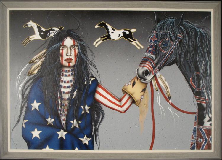 Henri Peter Original Mixed Media Native American Art
