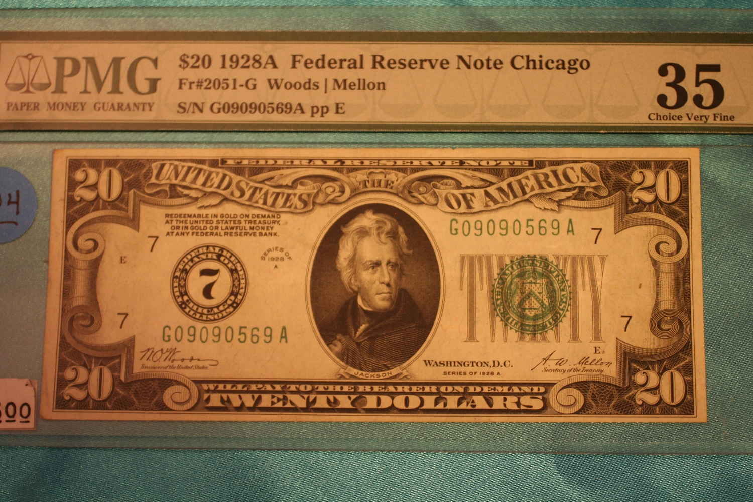 1928-A Chicago $20.00 Bill (PMG-35)