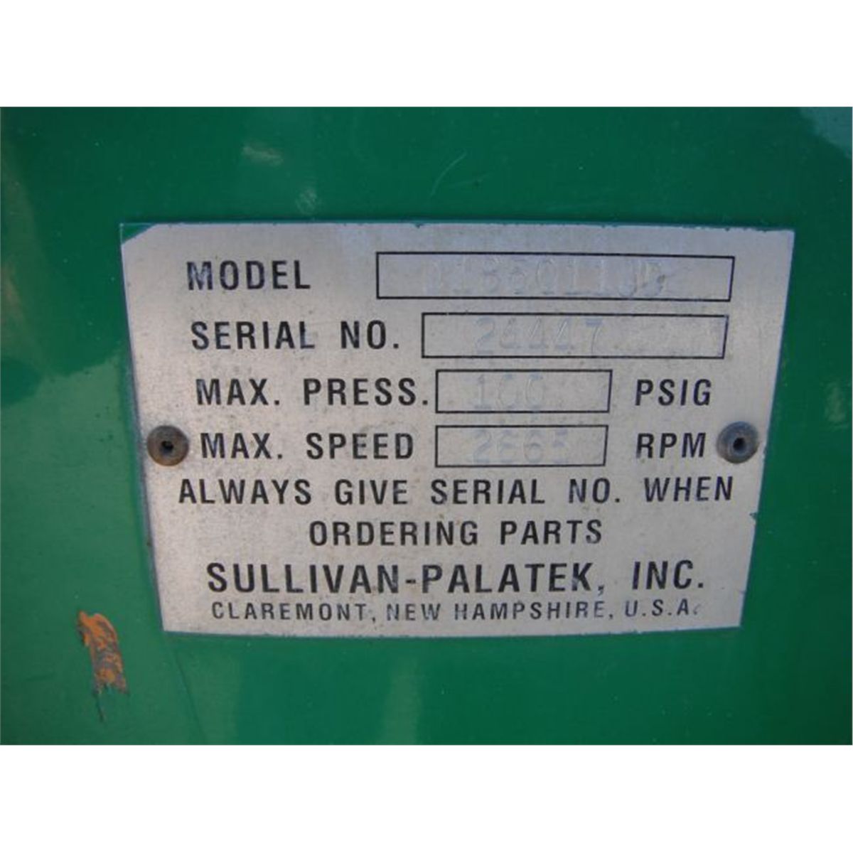 Sullivan-Palatek D185 S/A Towable Air Compressor