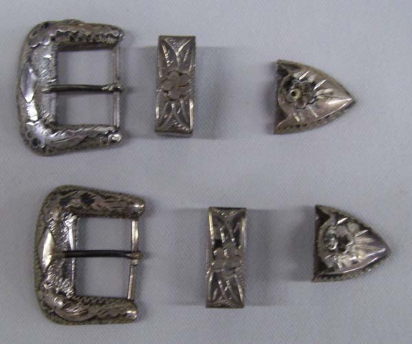 2 Silver Ranger Buckle Sets
