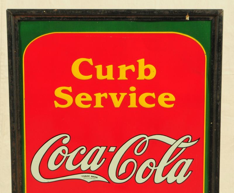 1933 Coca Cola Sidewalk Sign Curb Service Mint