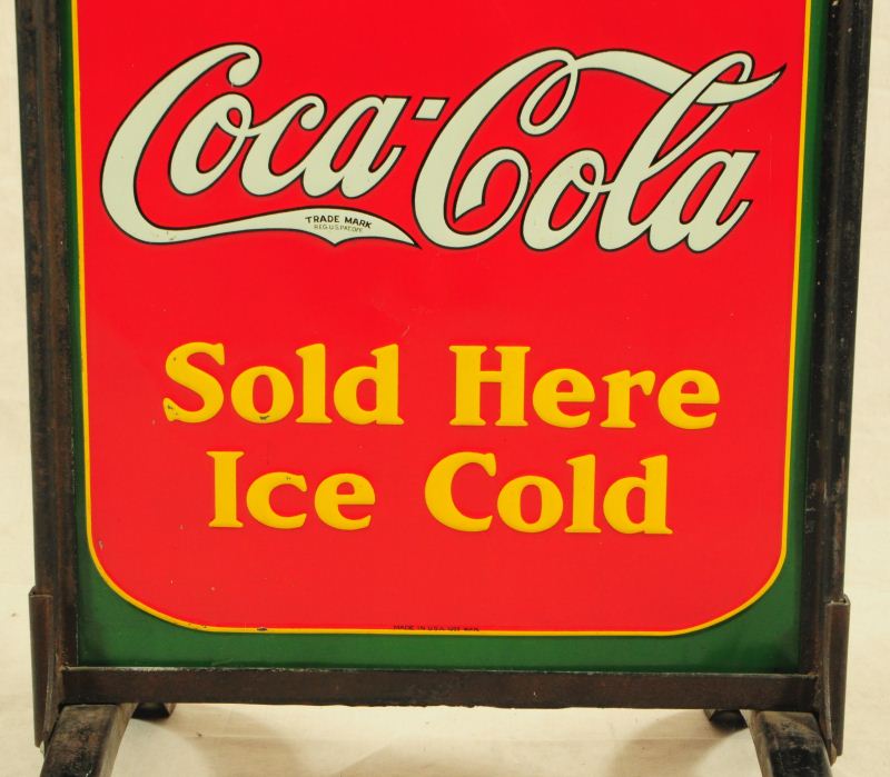 1933 Coca Cola Sidewalk Sign Curb Service Mint