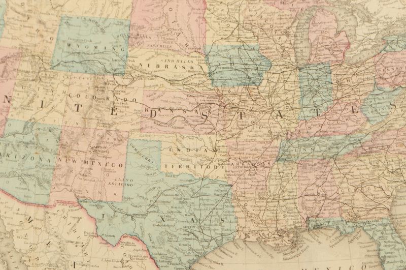 United States and Territories Map 1876