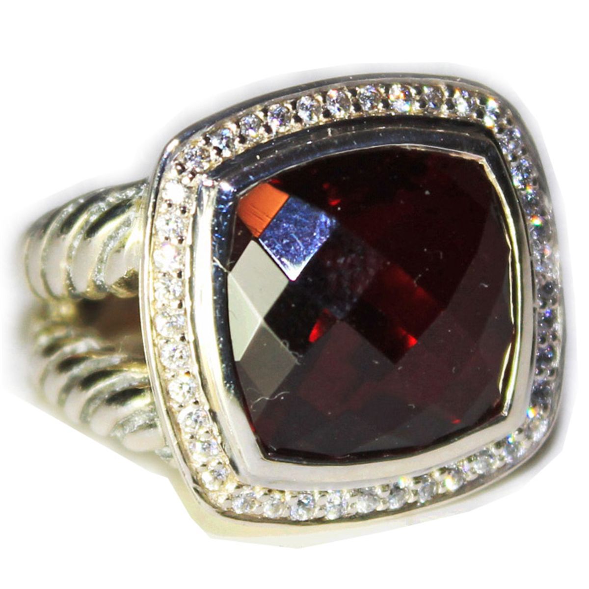 David Yurman 144mm Garnet Albion Split Shank Ring