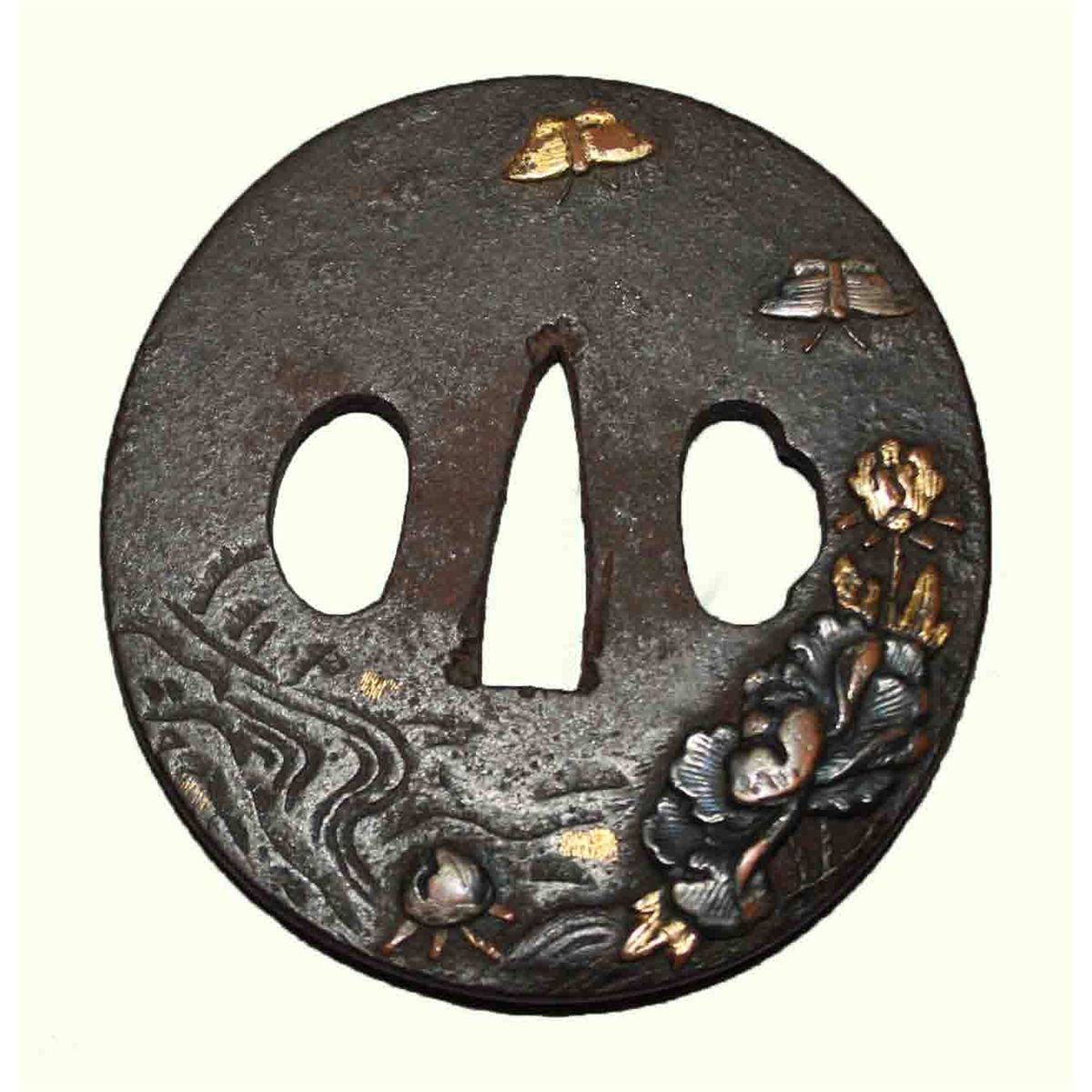 Japanese Shakudo Katana Tsuba