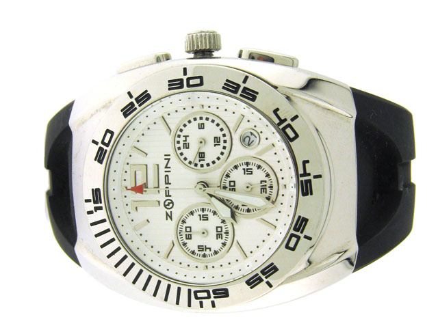 Zoppini Stainless Steel and Rubber Chronograph Watch
