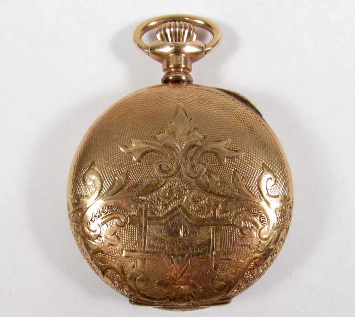 ANTIQUE DOUBLE OPEN CASE ENGRAVED POCKET WATCH