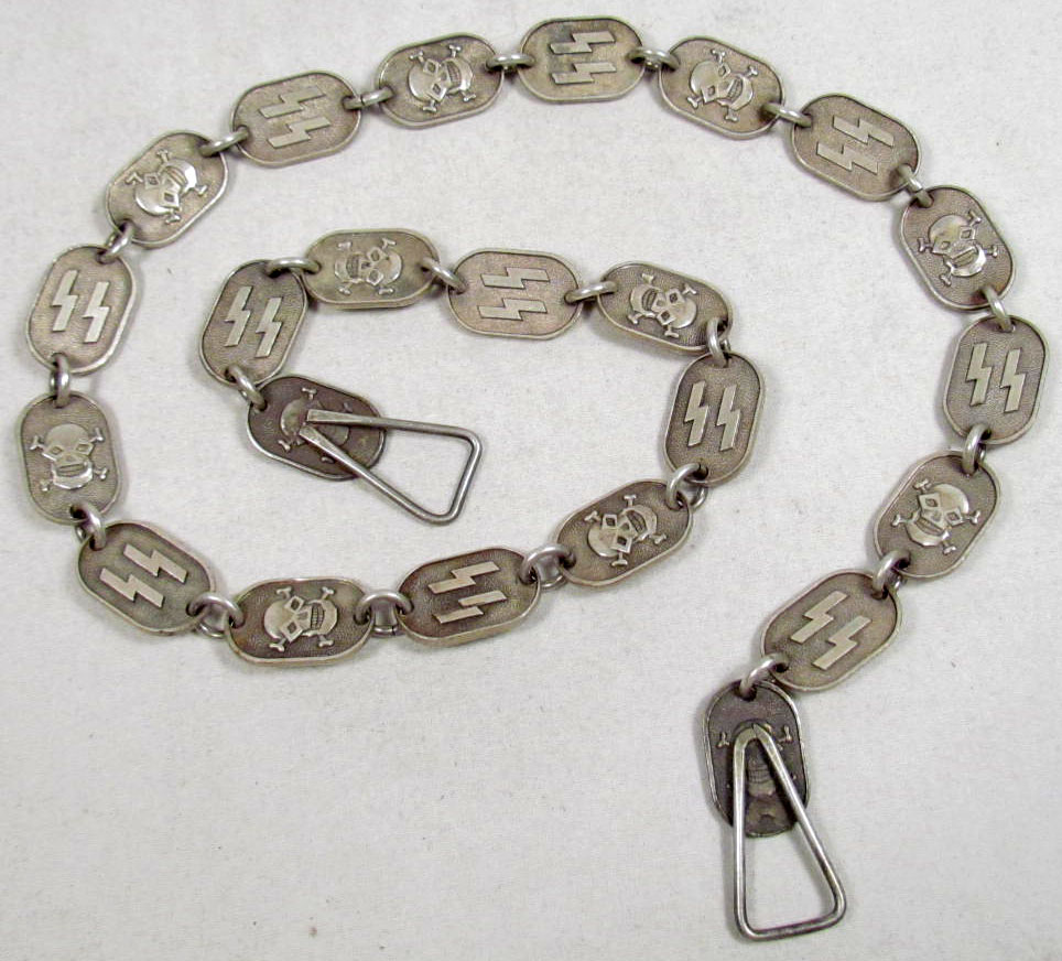 RARE GERMAN NAZI WAFFEN SS GORGET NECK CHAIN
