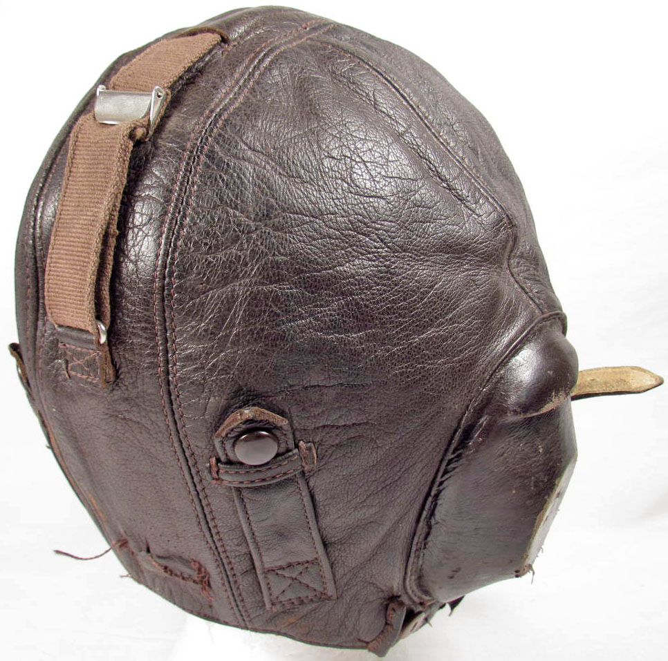 RARE GERMAN NAZI LUFTWAFFE LEATHER PILOTS FLIGHT HELMET
