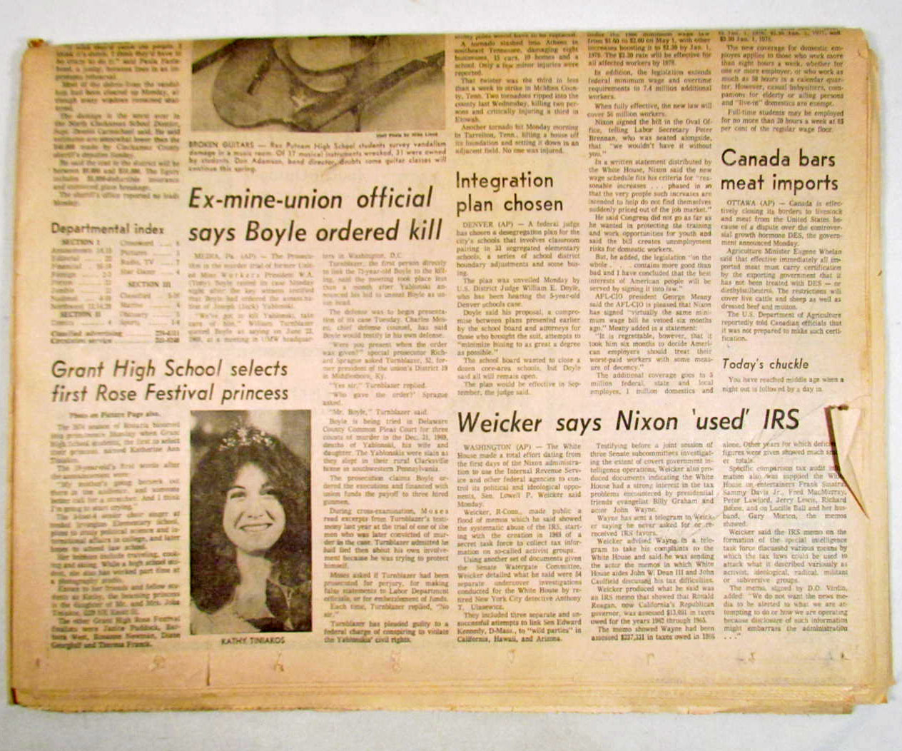 1974 "THE OREGONIAN" NEWSPAPER - HANK AARON