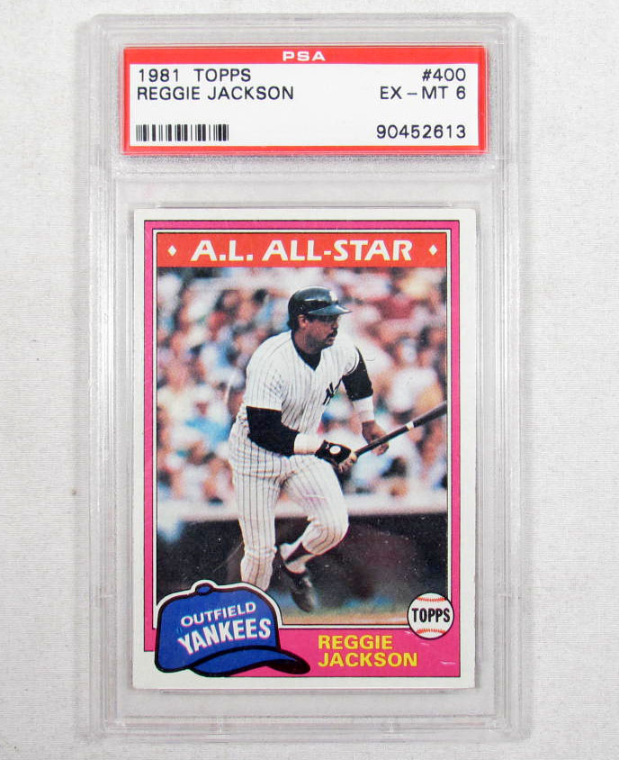 1981 TOPPS REGGIE JACKSON NO. 400 BASEBALL CARD - PSA EX-MT 6