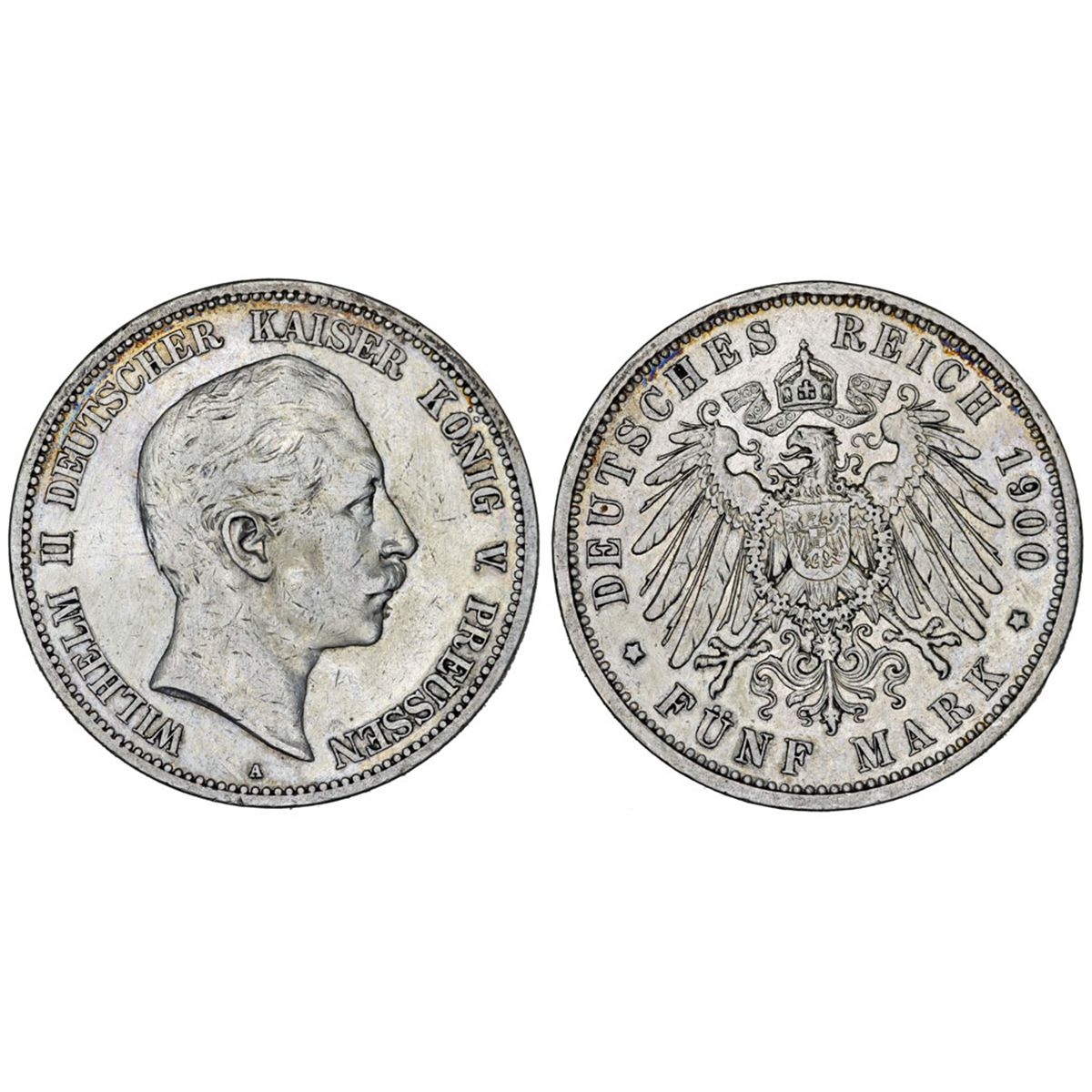 Germany Empire. Prussia. Wilhelm II (1888-1918). Silver 5 Mark 1900 A. XF