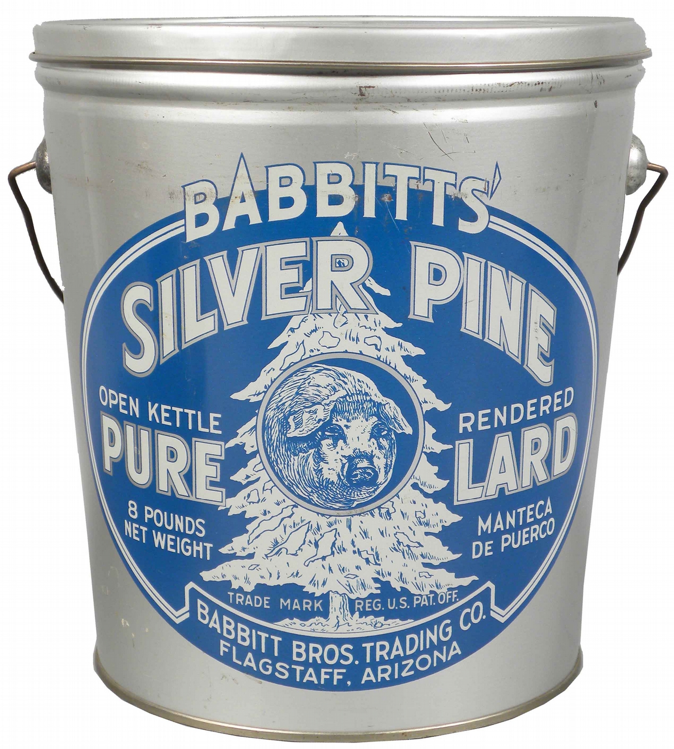 Babbitts' Silver Pine Pure Lard Tin Pail